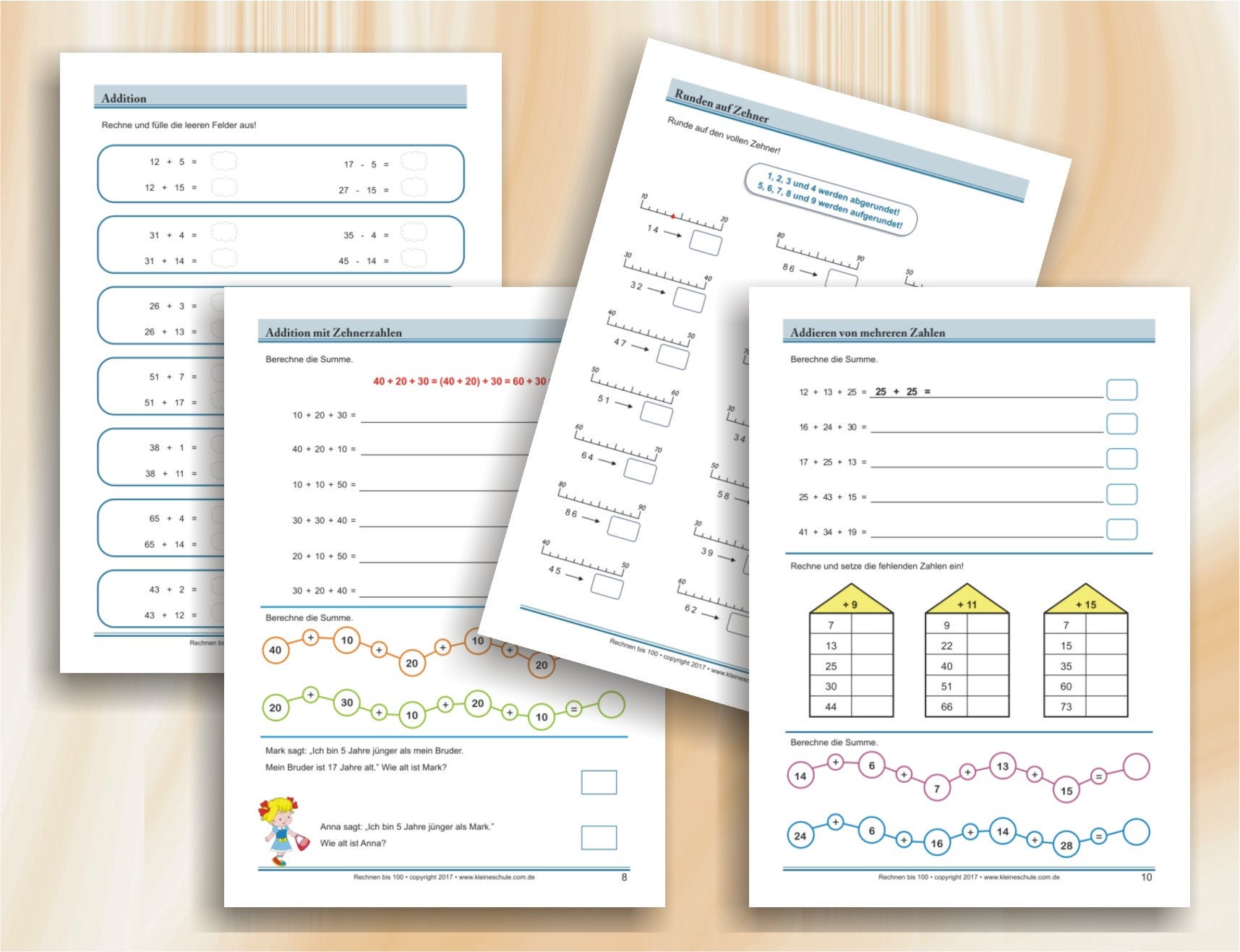 Rechnen Bis 100 Übungen Zum Ergänzen Bis 100 Kopiervorlagen Mit ...