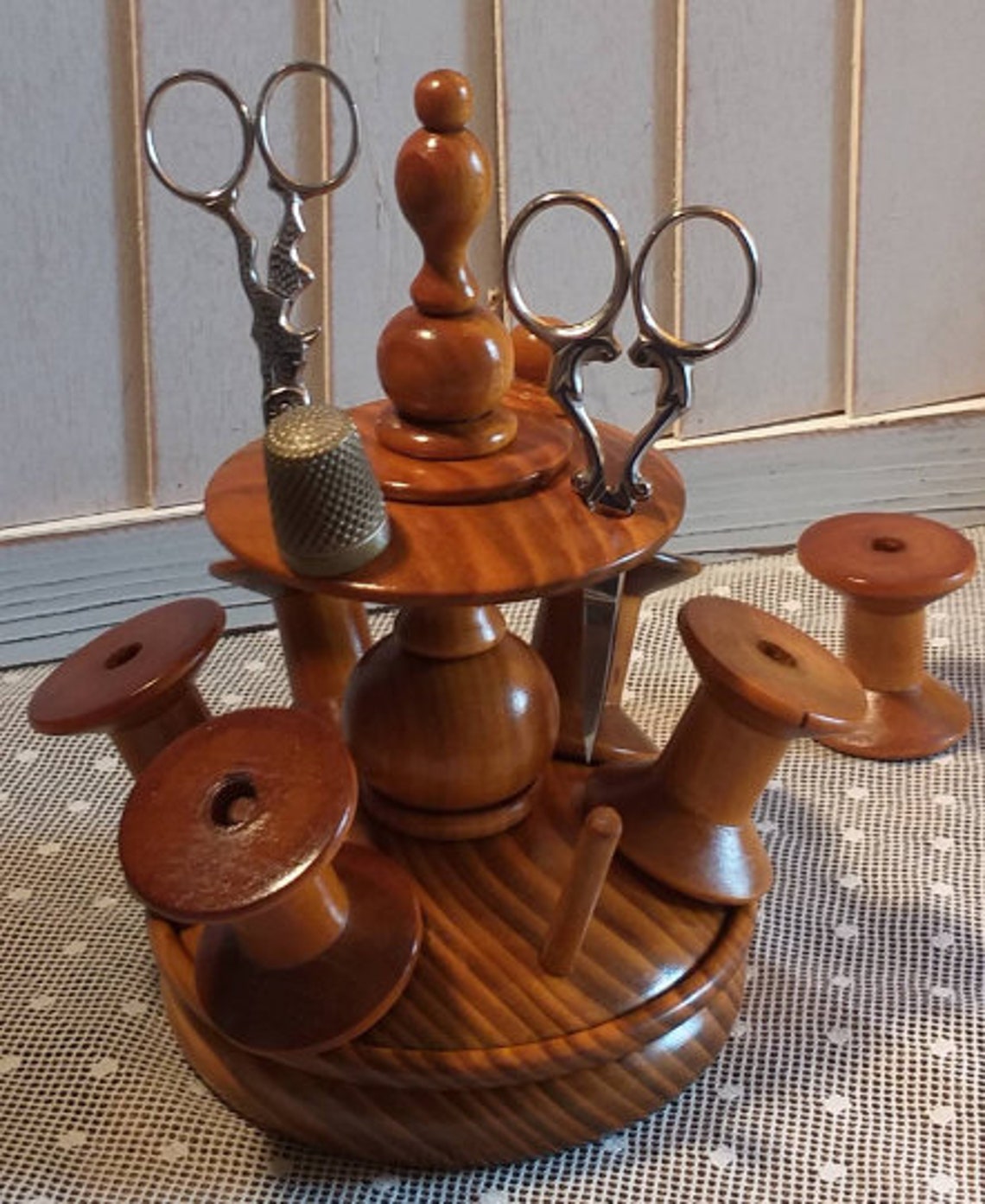 Wood Scissor and Threads Keeper - Etsy