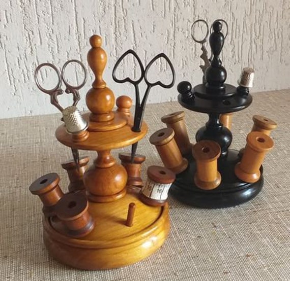 Wood Scissor and Threads Keeper - Etsy
