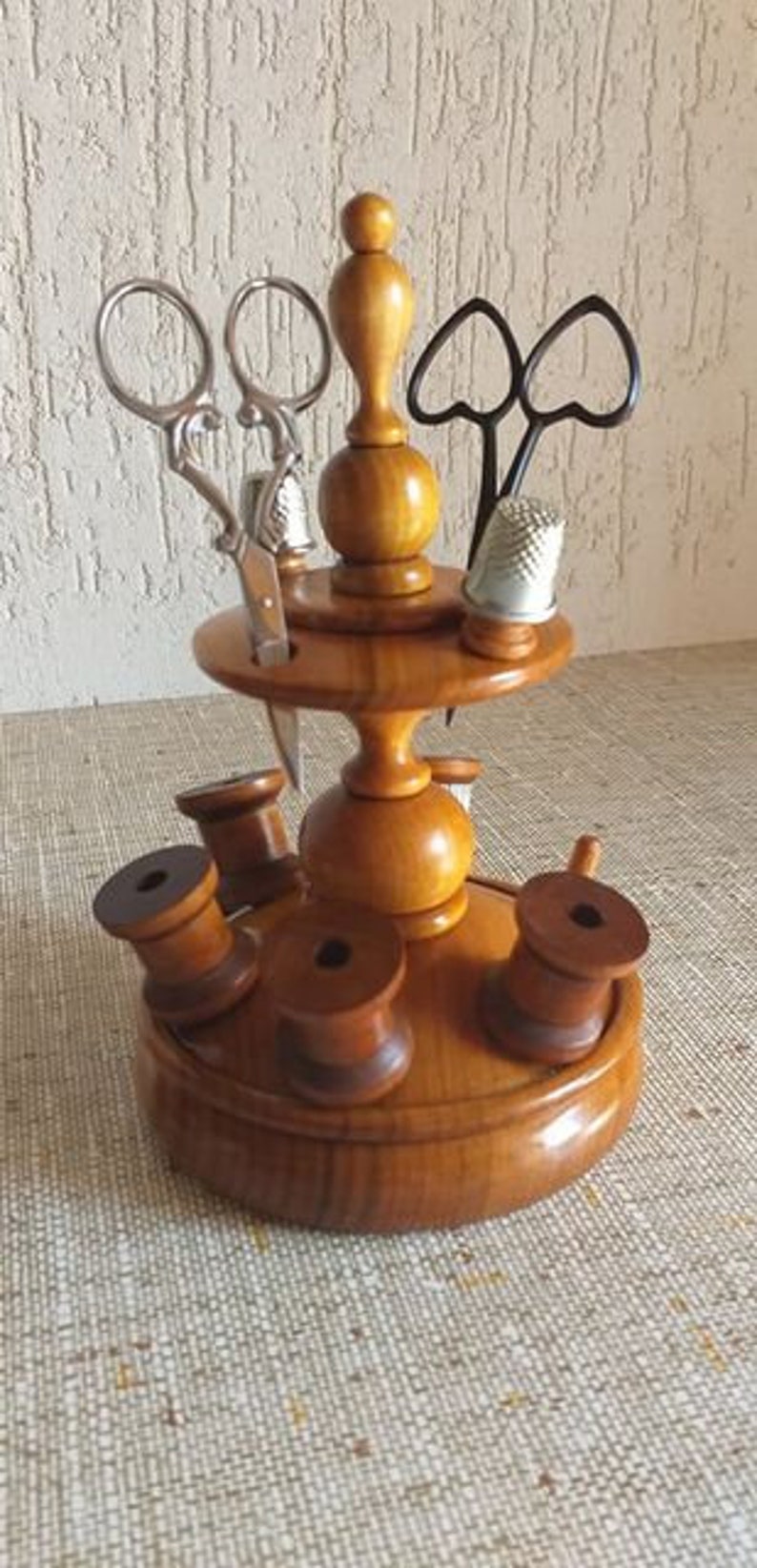 Wood Scissor and Threads Keeper - Etsy