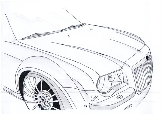 Chrysler 300 Car Drawing Sketch Coloring Page