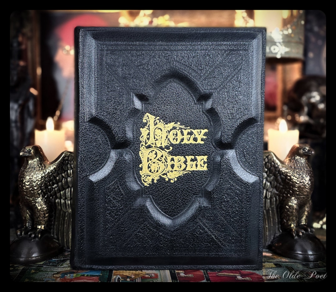 1891 HUGE HOLY BIBLE 9lbs Old & New Testament King James Incredible Art ...