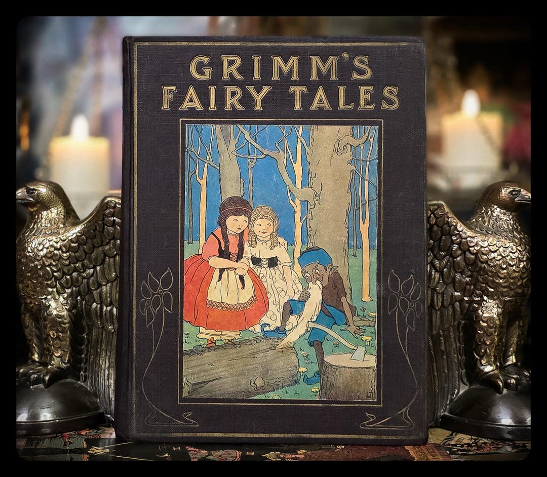 1919 Grimm's Fairy Tales 1st Edition Thus Antique Vintage Art Grimms ...