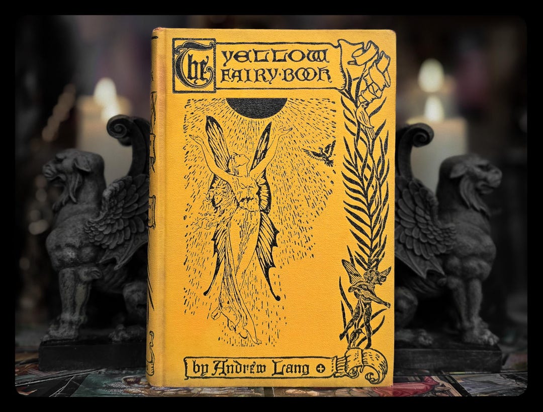 YELLOW FAIRY BOOK Fairies Witch Magic Antique Vintage Occult Fairy Tale ...