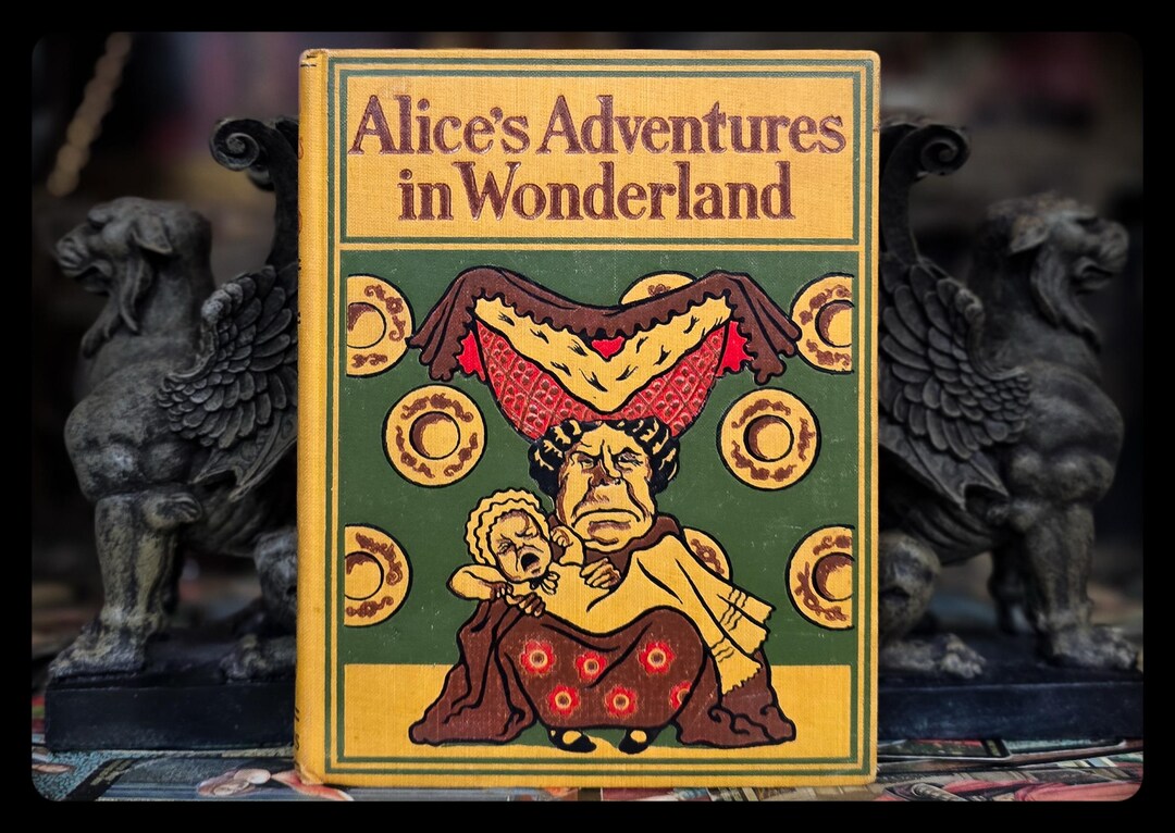 1896 ALICE IN WONDERLAND Book Vintage Antique Mad Hatter Gift Fairytale ...