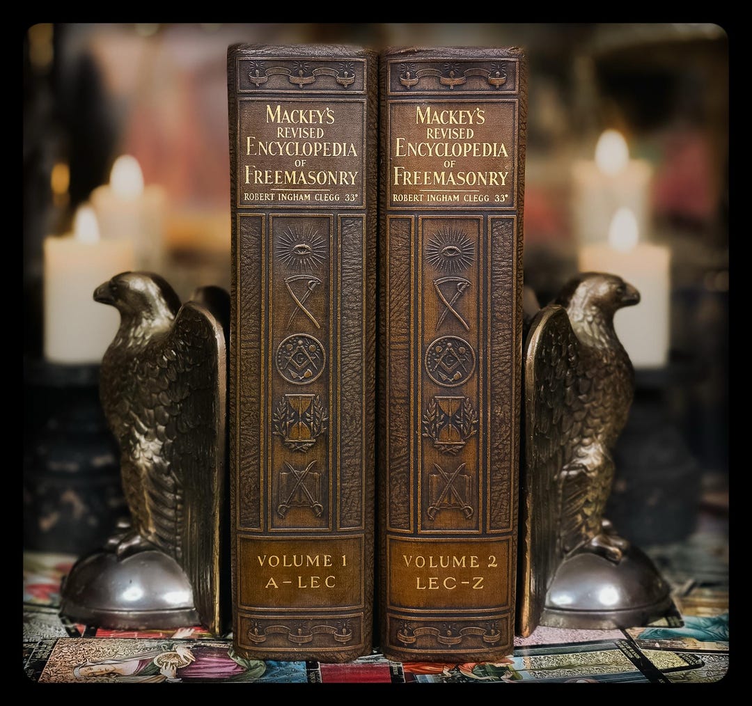 1929 FREEMASONRY Set Illuminati Book All Seeing Eye Antique Knights ...