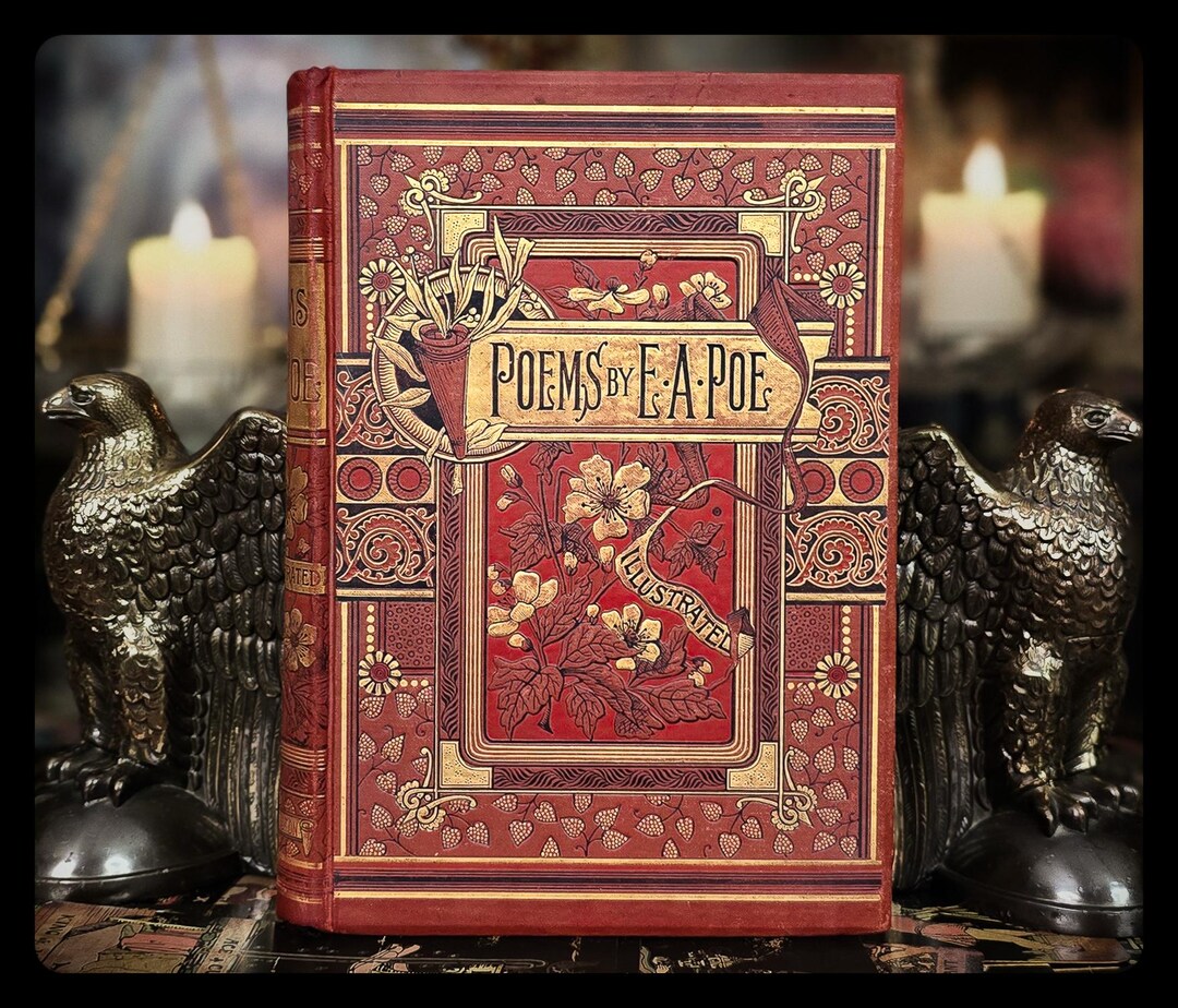 1889 Edgar Allan Poe Book the Raven Poetical Works Antique Vintage ...