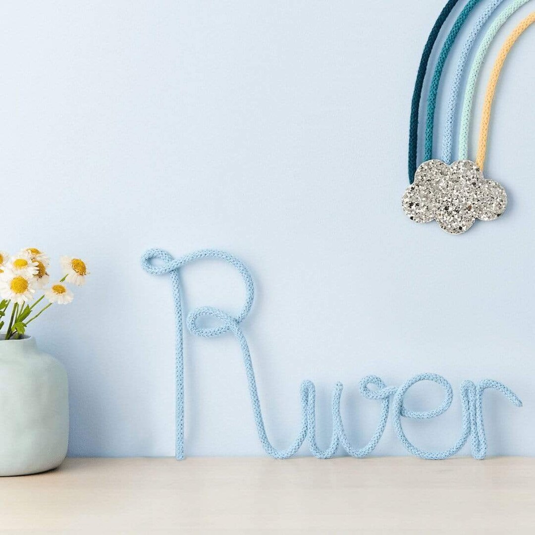 THE ORIGINAL Knit Words Blue Knitted Word Sign Knitted - Etsy