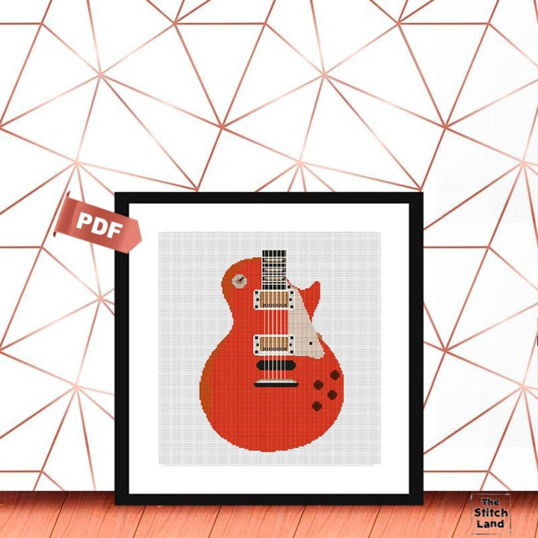 Guitar Cross Stitch Pattern - Downloadable PDF - Etsy