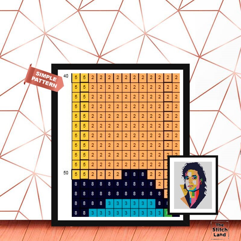 Michael Jackson Cross Stitch Pattern - Downloadable PDF - Etsy