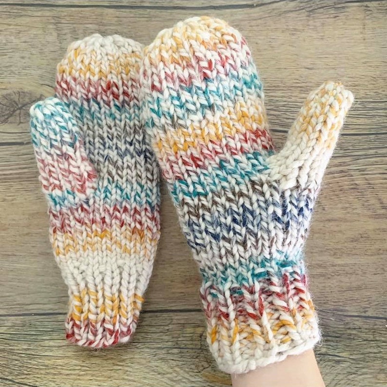 PATTERN Classic Chunky Knit Winter Mittens Beginner Mitten | Etsy
