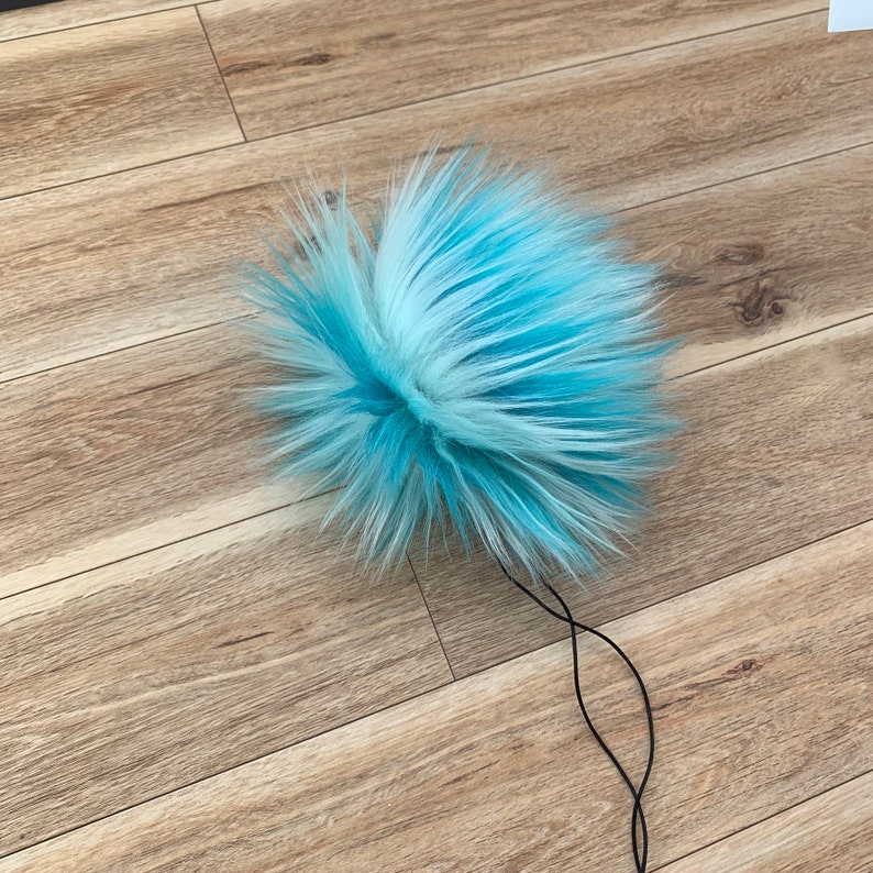 FAUX FUR POM - Ocean Luxury Faux Fur Pom Pom - Blue Fake Fur Pom for ...