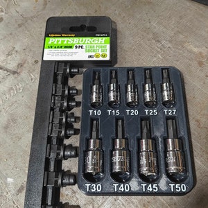 Harbor Freight Pittsburg 9 Piece Torx Socket Storage Tray Holder Tool ...
