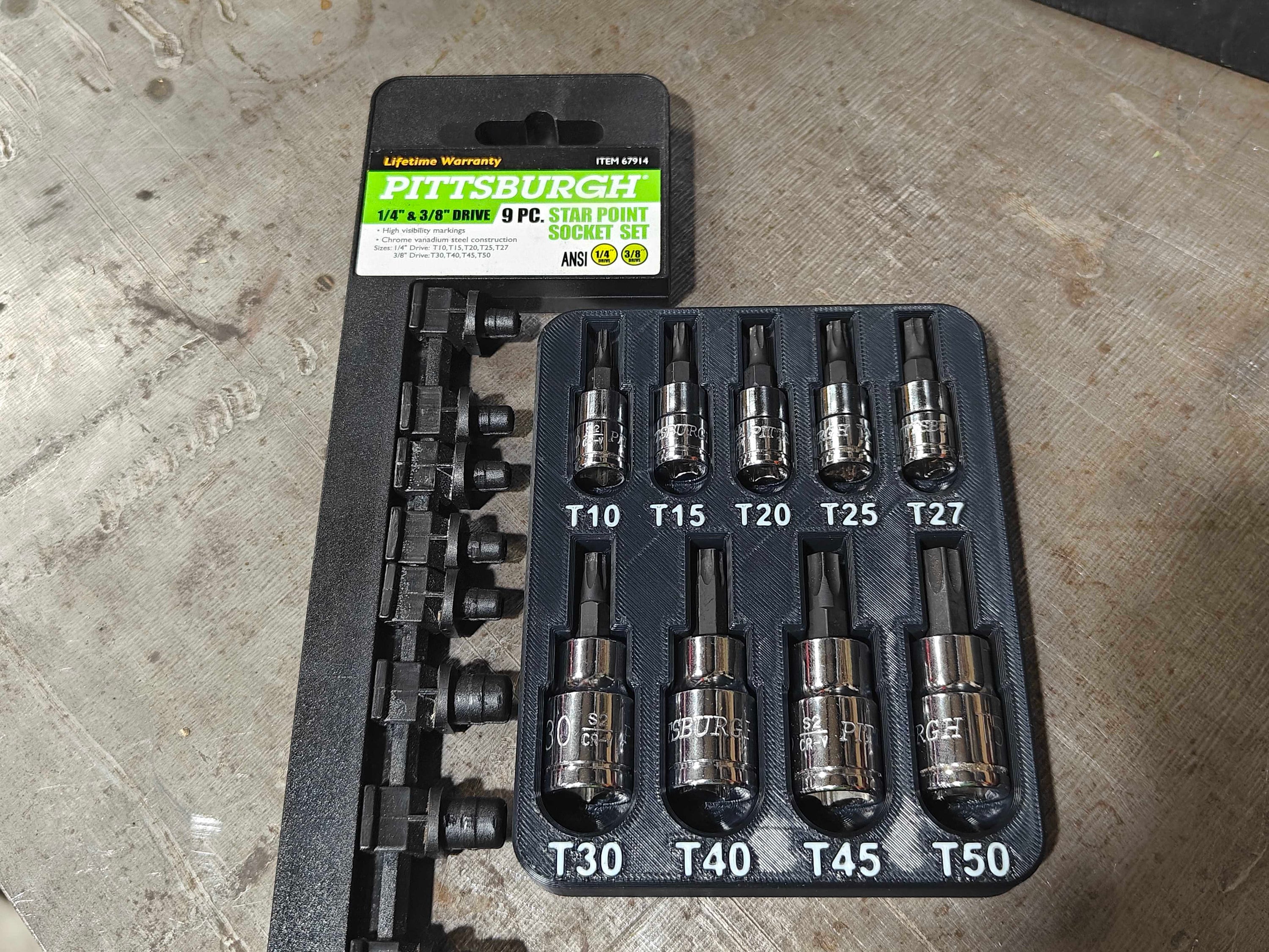 Harbor Freight Pittsburg 9 Piece Torx Socket Storage Tray Holder Tool ...