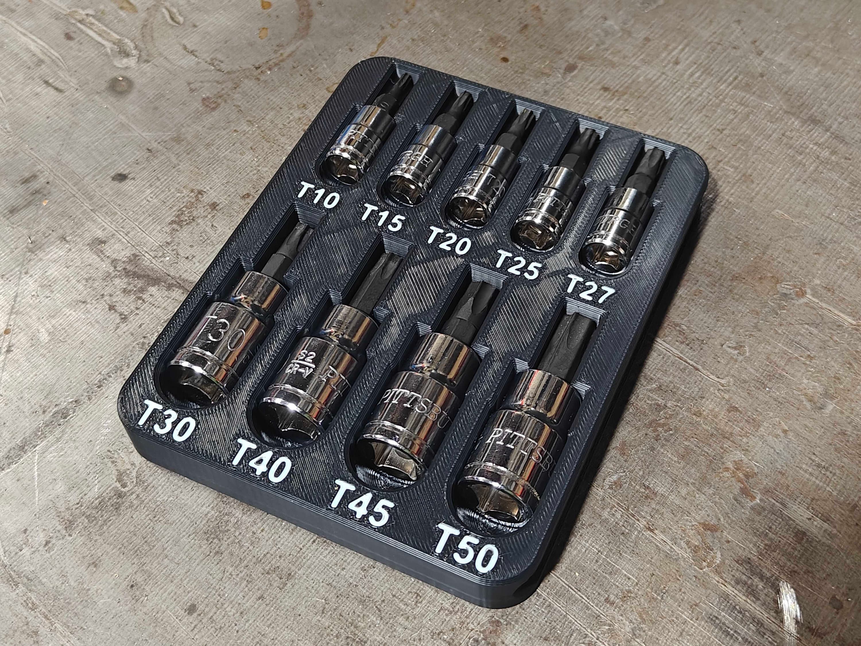 Harbor Freight Pittsburg 9 Piece Torx Socket Storage Tray Holder Tool ...