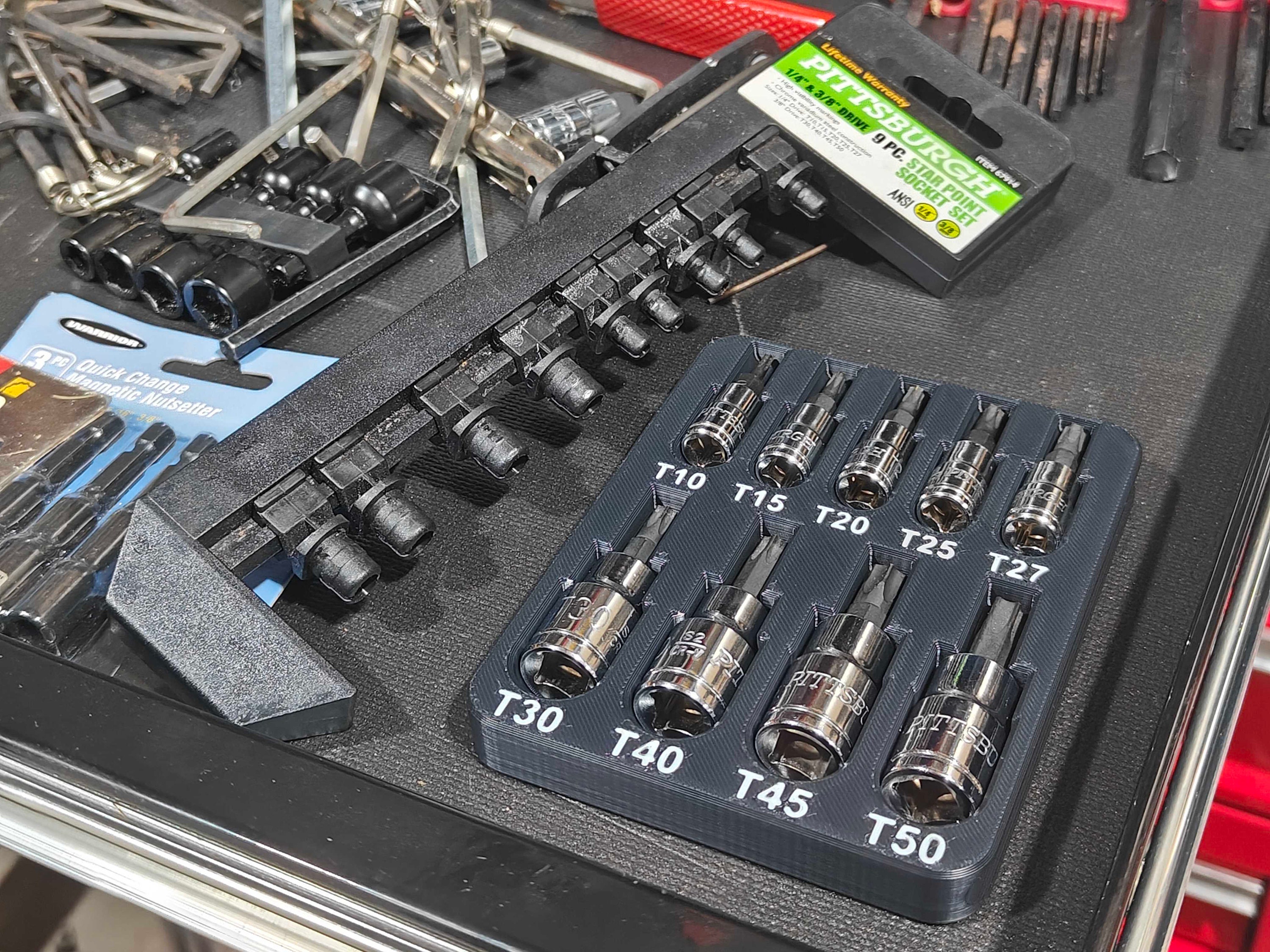 Harbor Freight Pittsburg 9 Piece Torx Socket Storage Tray Holder Tool ...