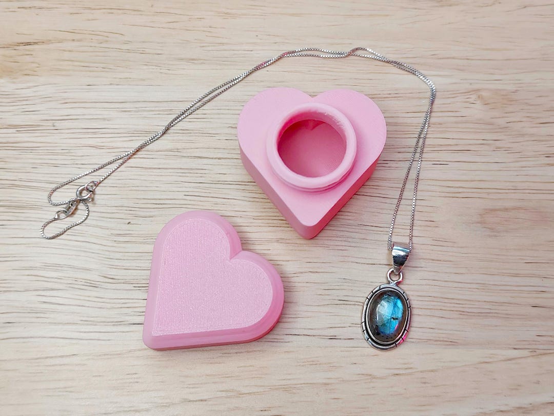 Tiny Heart Shaped Box: Pink PLA Keepsake Container - Etsy