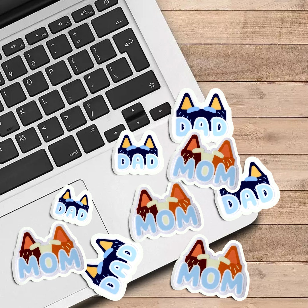 Bluey Dad Sticker, Bluey Mom Sticker, Bluey Birthday Sticker, Bluey ...
