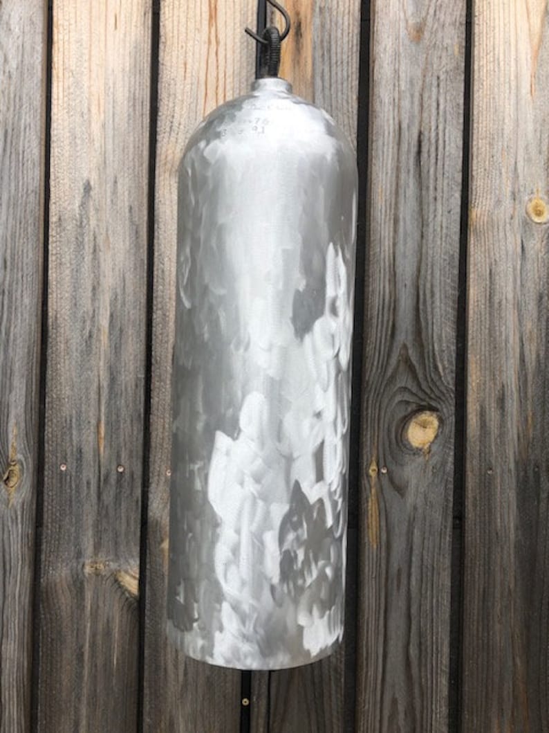 Aluminum Scuba Tank Bell Windchime, Swirl Finish With Star, Garden ...
