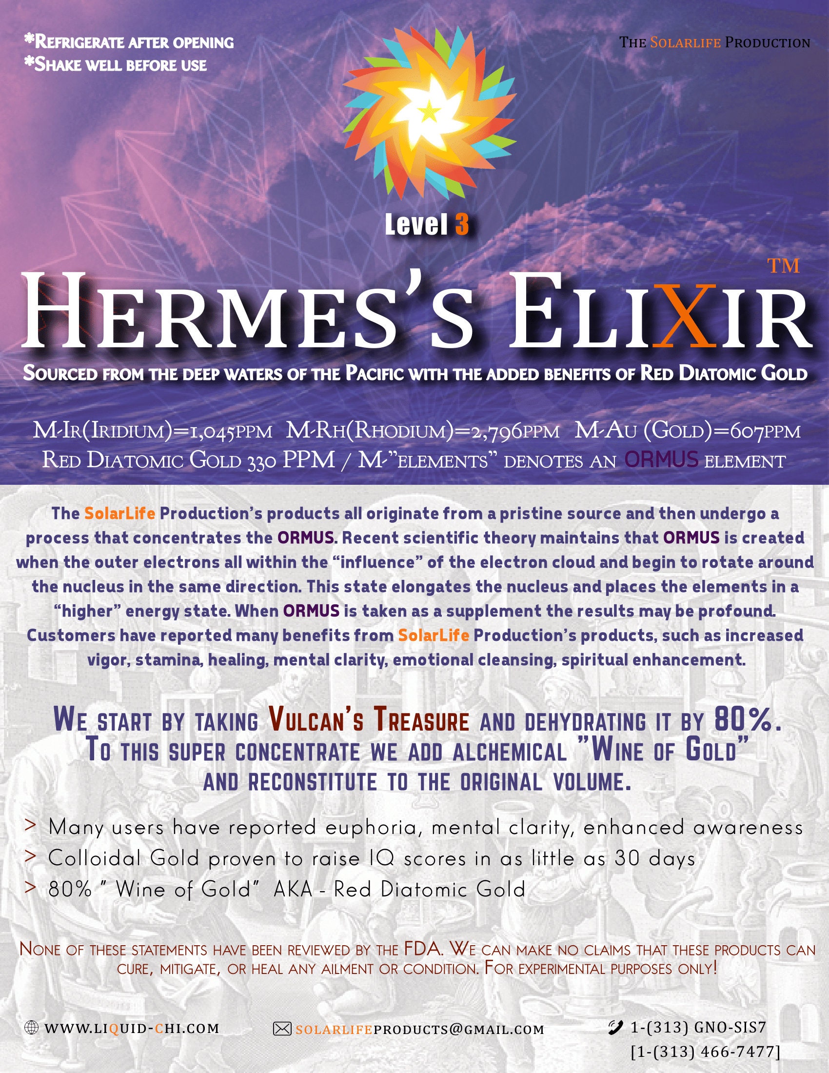 Hermes' Elixir - Ormus Monoatomic Gold Ascension DNA Activation Clears ...