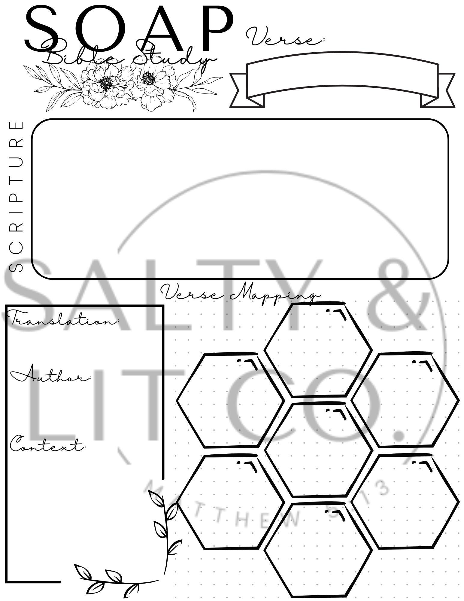 SOAP & Verse Mapping Bible Study Worksheet DIGITAL - Etsy