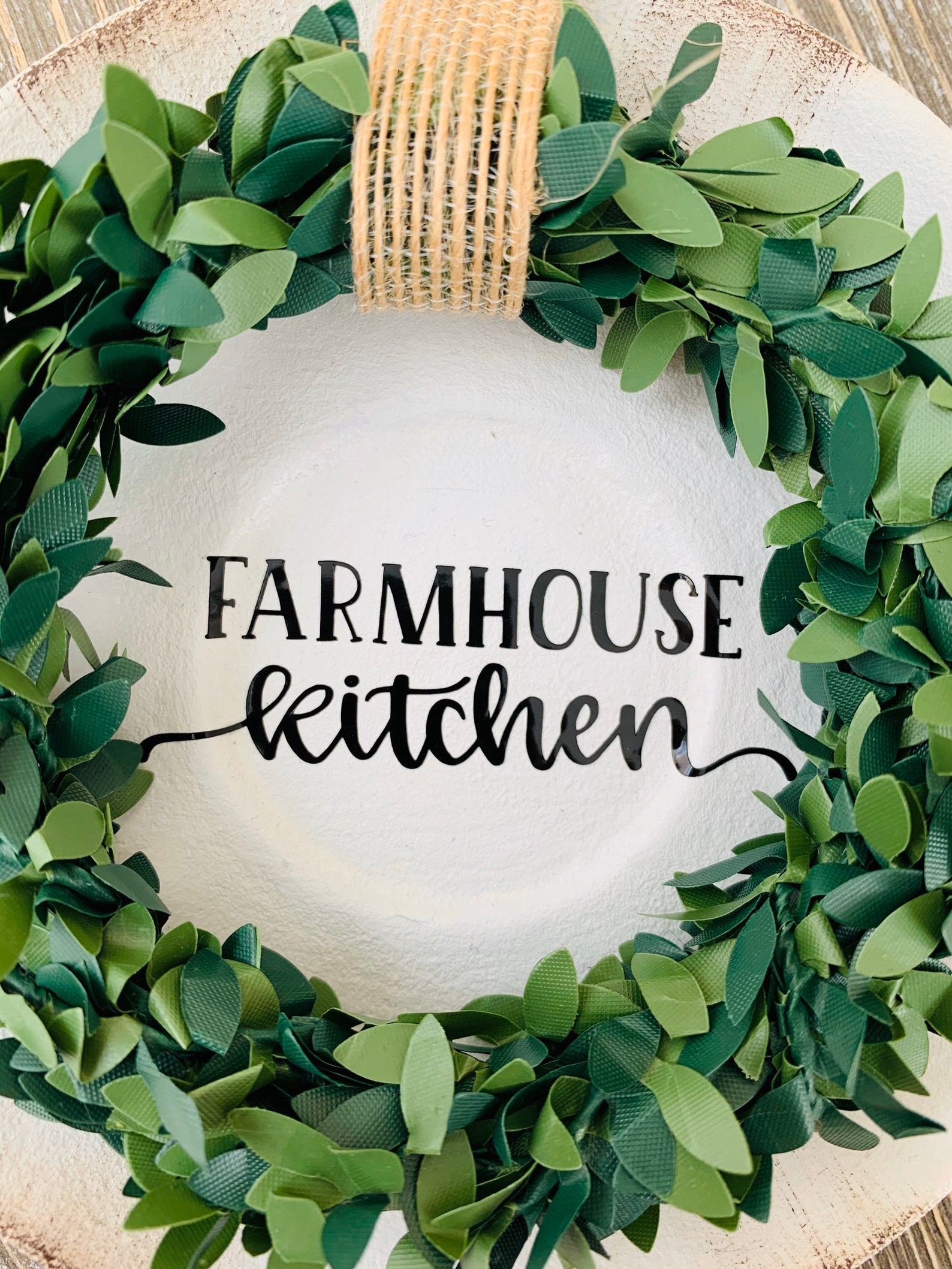 Farmhouse Kitchen Plate Decor, Rustic Wreath Accent - Etsy