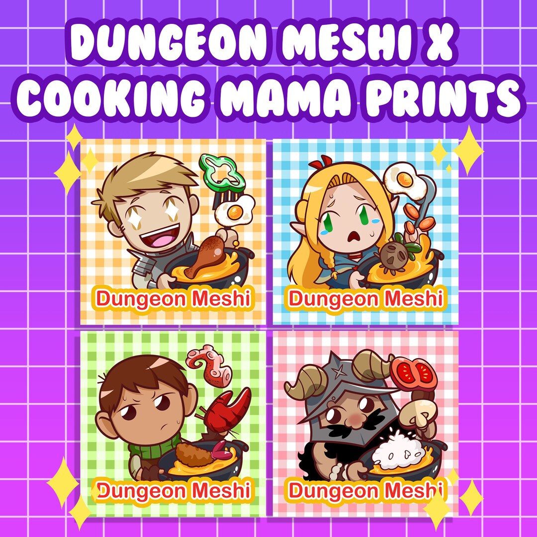 Delicious in Dungeon X Cooking Mama Square Prints - Etsy