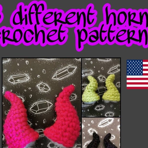 3 Different Horns Crochet Patterns PDF Crochet Pattern | Etsy