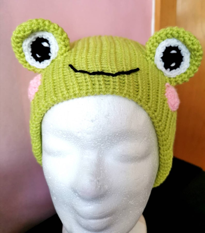 Cute Frog Beanie / Frog Hat Handmade indie clothes made | Etsy