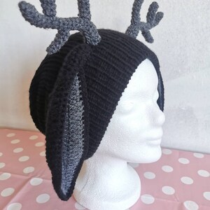 Jackalope Hat, Cryptid Beanie, Bunny With Antlers Cap, Halloween - Etsy