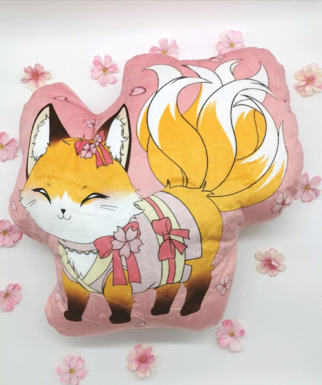Kitsune Plush / Cherryblossom Fox / Kitsune Pillowcase/ Anime Pillow ...