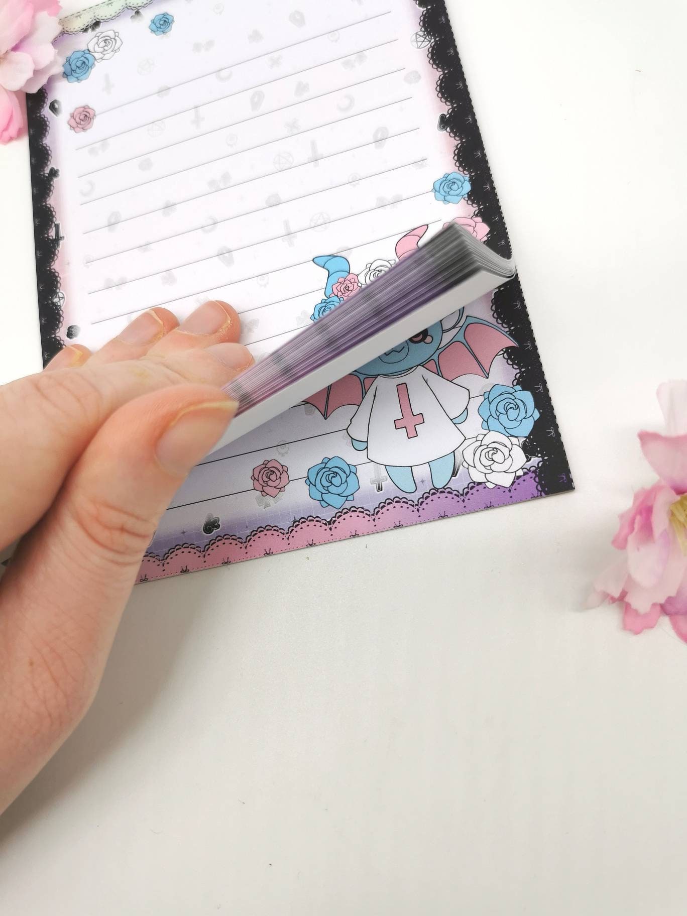Pastel Goth Baphomet Notepad Lines A6 Gothic Collegeblock - Etsy