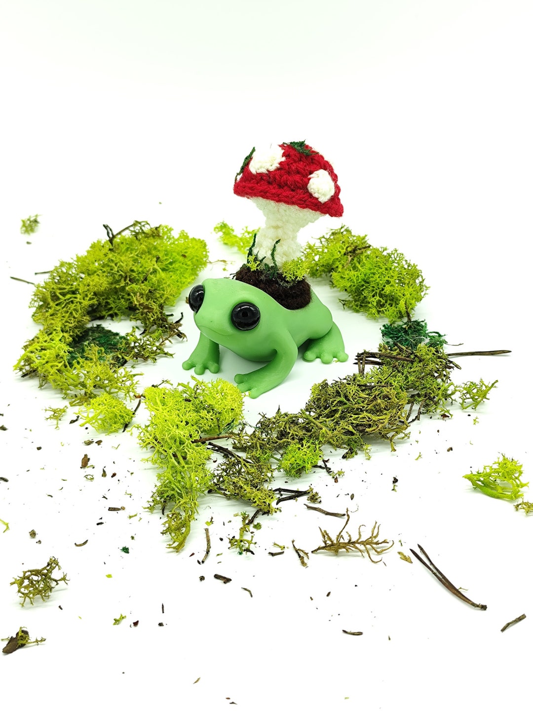 Small Froggy Mushroom Planter, Cottagecore, Wichty Things, Whimsical ...