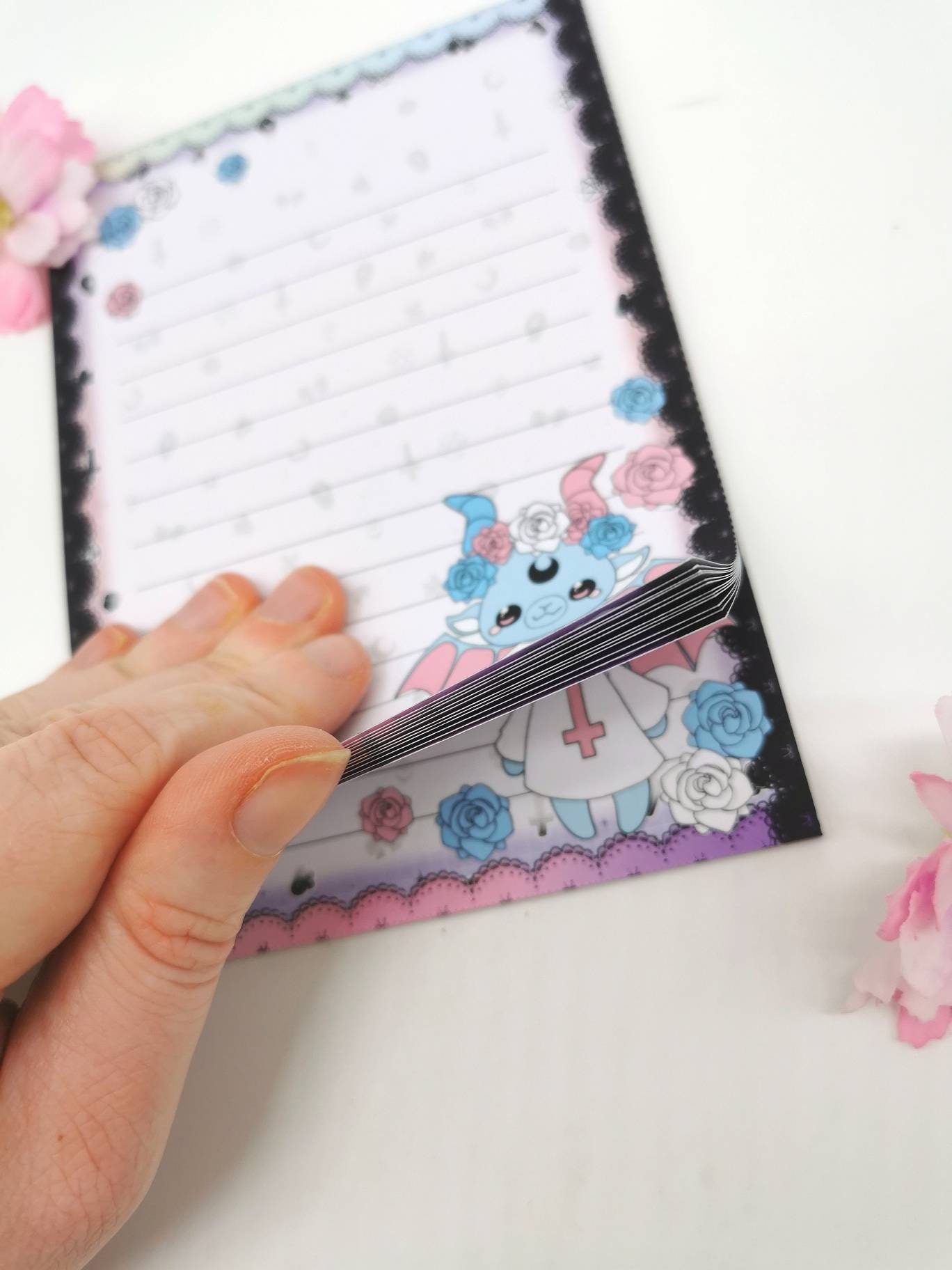 Pastel Goth Baphomet Notepad Lines A6 Gothic Collegeblock - Etsy