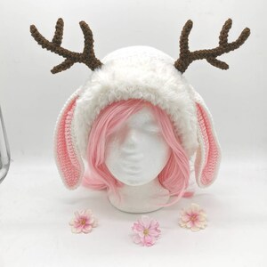 Jackalope Hat, Cryptid Beanie, Bunny With Antlers Cap - Etsy