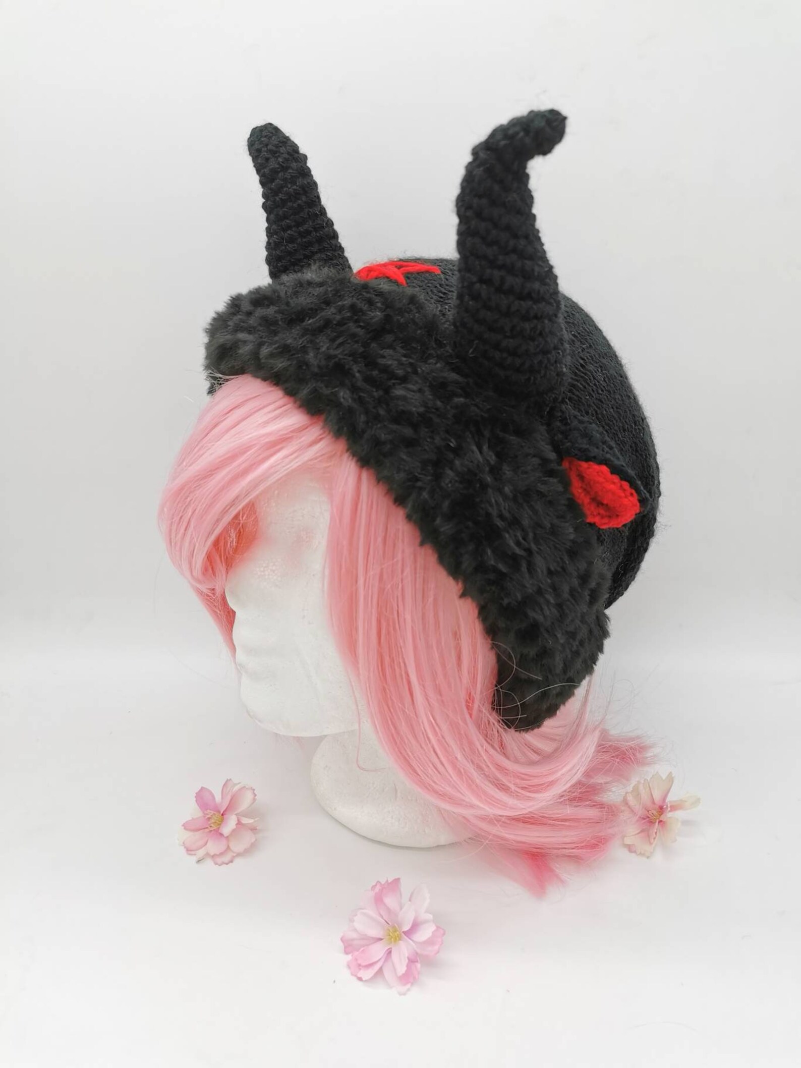 Fluffy Goat Goth Hat Gothic Clothing Baphomet Beanie - Etsy Canada