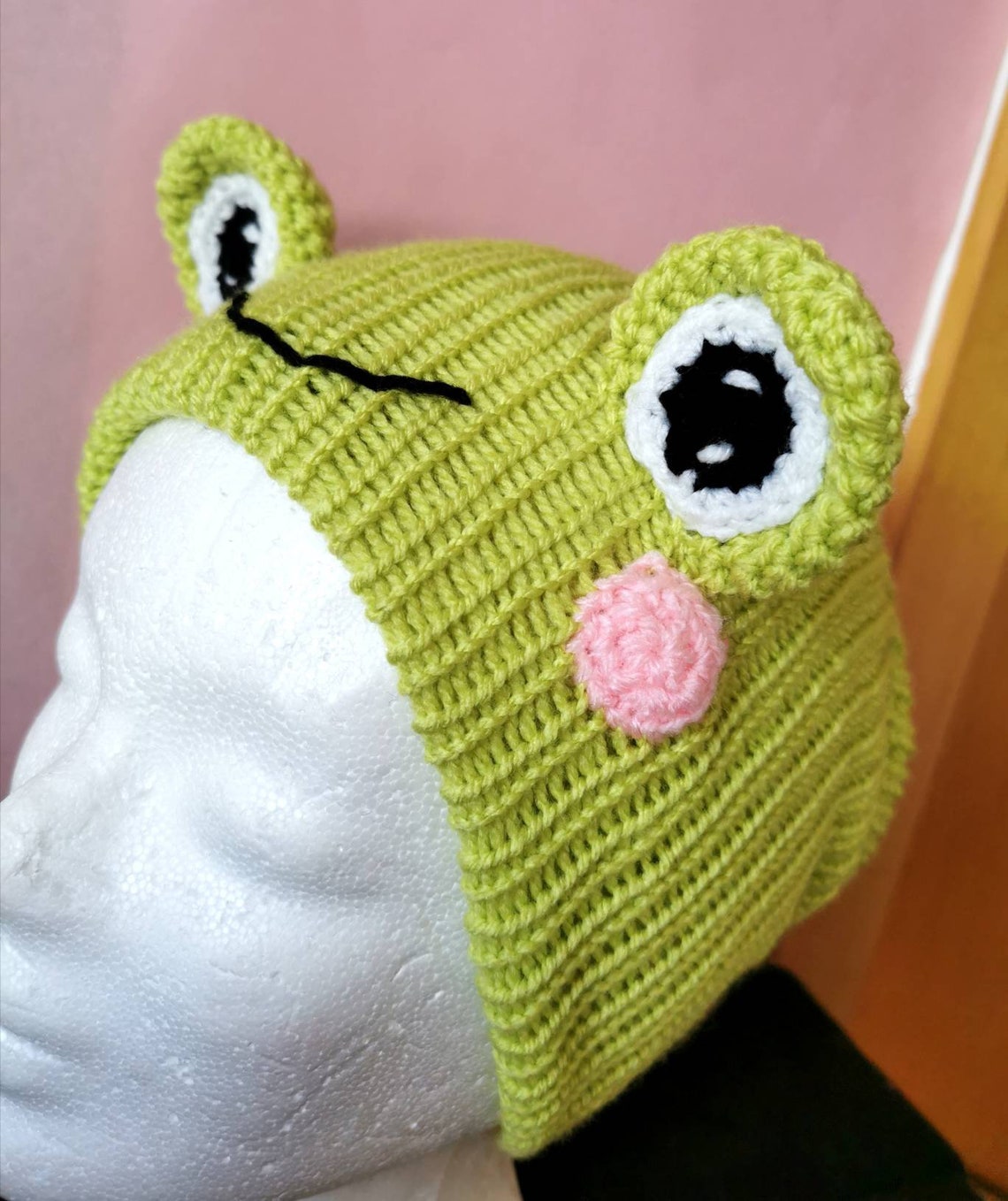 Cute Frog Beanie / Frog Hat Handmade indie clothes made | Etsy