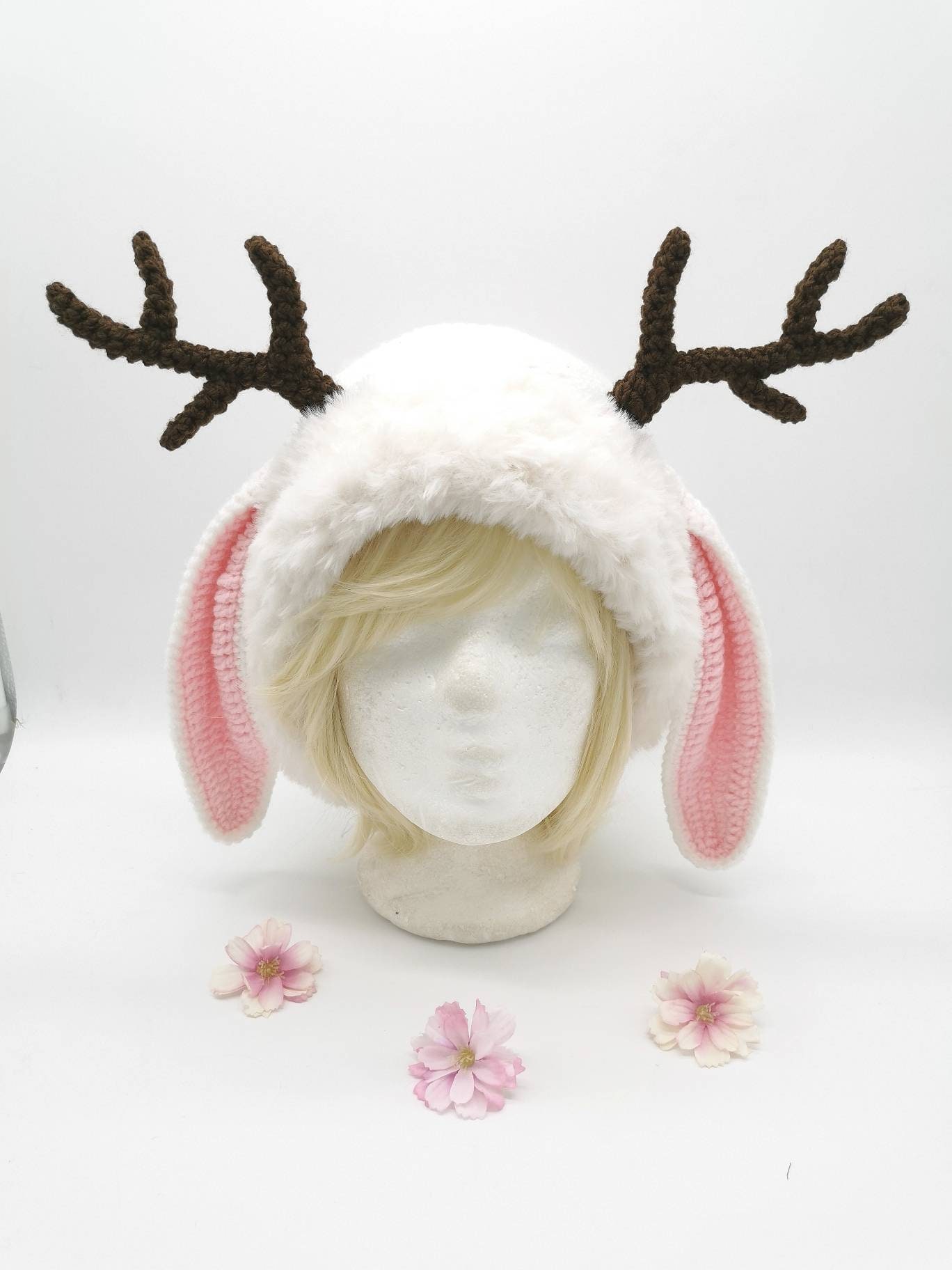 Jackalope Hat, Cryptid Beanie, Bunny With Antlers Cap - Etsy