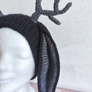 Jackalope Hat, Cryptid Beanie, Bunny With Antlers Cap, Halloween - Etsy