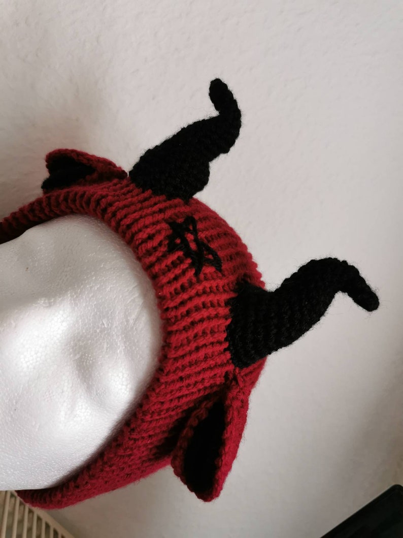 Baphomet Beanie Goat Goth Hat Gothic Clothing Pentagram Hat | Etsy