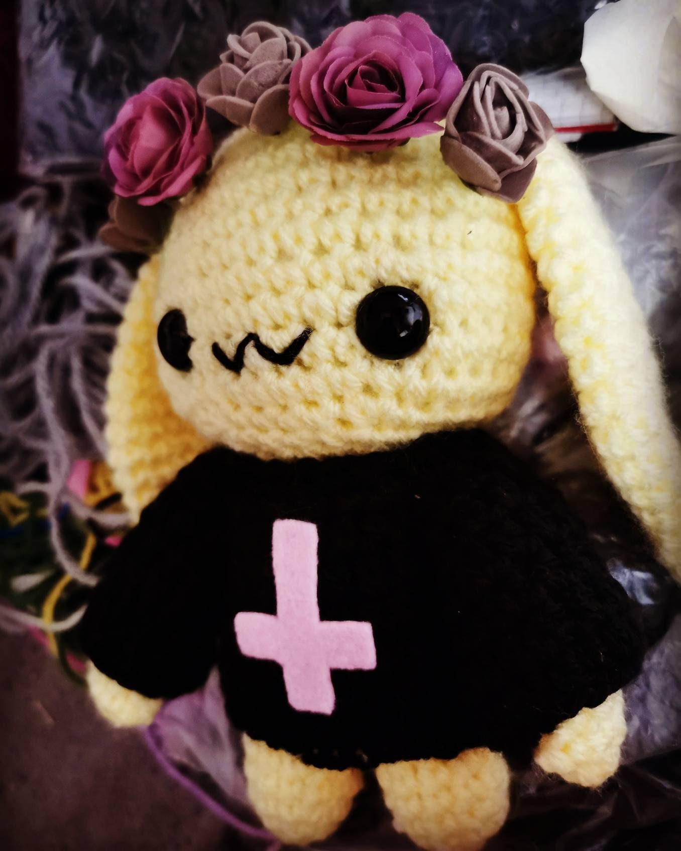 Pastel Goth Bunny Crochet Pattern, Goth Plush, Cute Rabbit Pattern ...