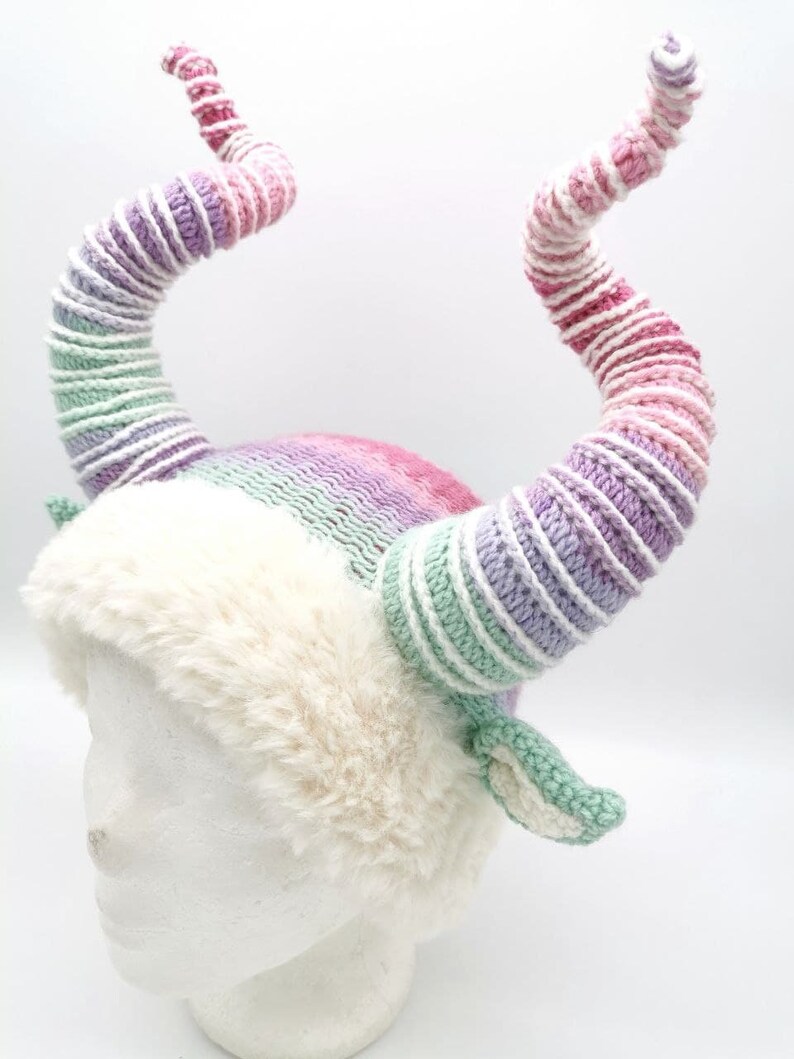 Krampus Beanie "candyland" Big Horns Hat, Baphomet Beanie, Gothic ...