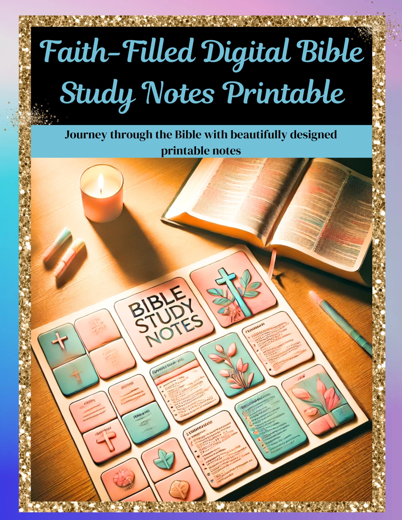 Bible Study Printable Kit, Digital Bible Study, Bible Journaling ...