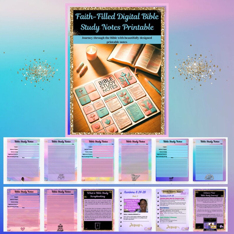 Bible Study Printable Kit, Digital Bible Study, Bible Journaling ...