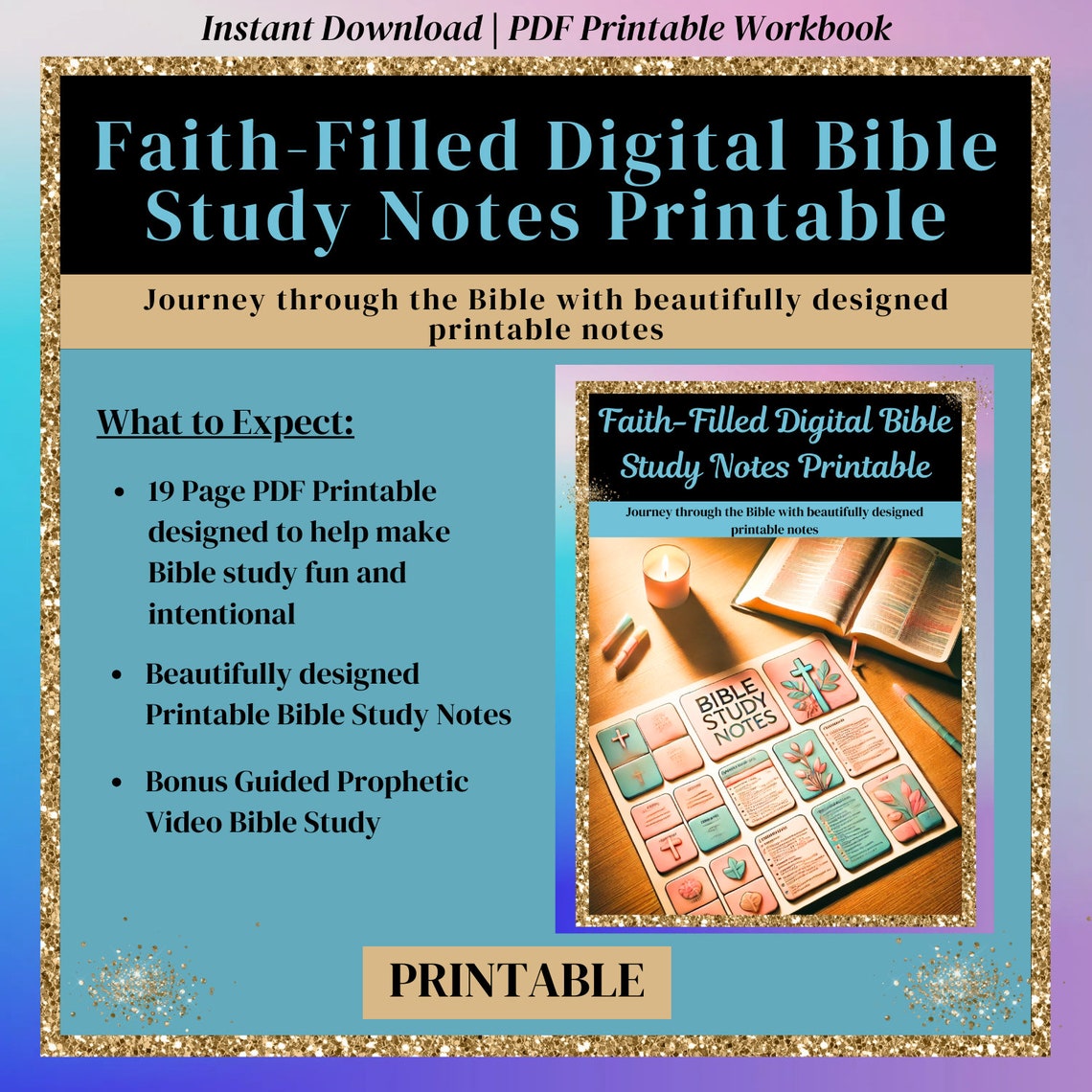Bible Study Printable Kit, Digital Bible Study, Bible Journaling ...