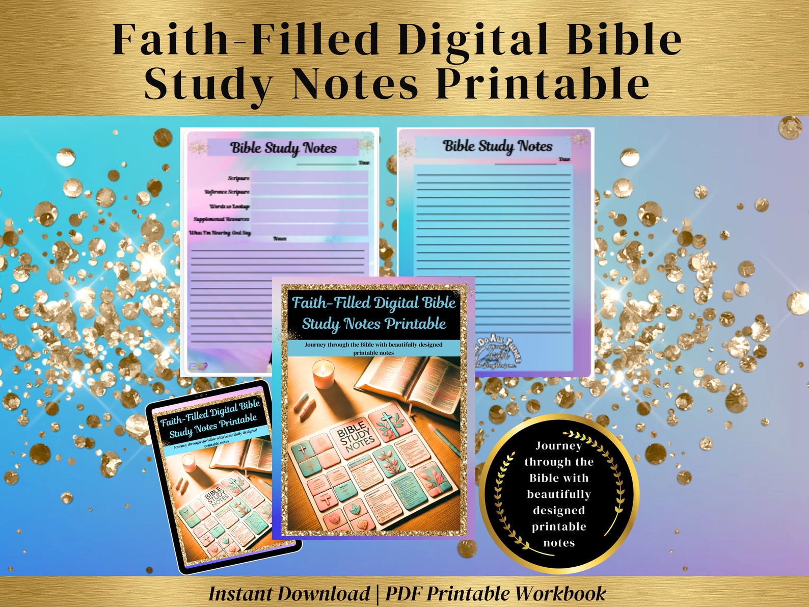 Bible Study Printable Kit, Digital Bible Study, Bible Journaling ...