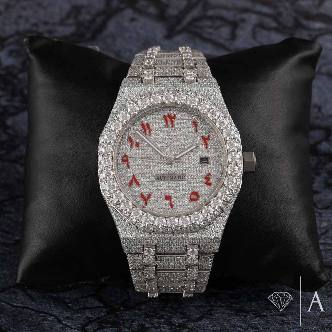 31 Ct VVS1 Diamond Watch, Hip-hop Moissanite Watch, Automatic ...