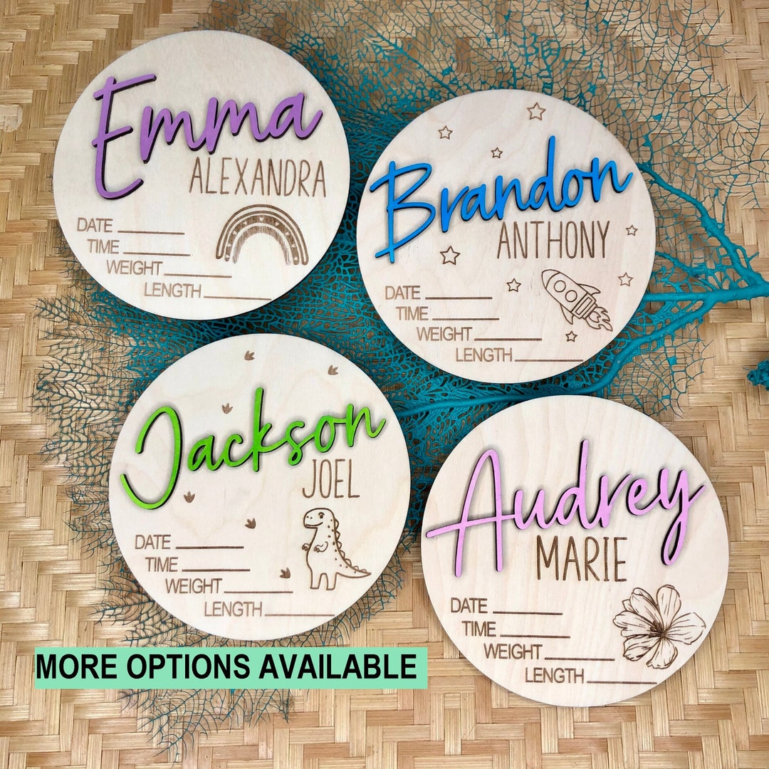 Personalized Baby Name Sign Newborn Baby Sign Baby Annoucement Baby ...