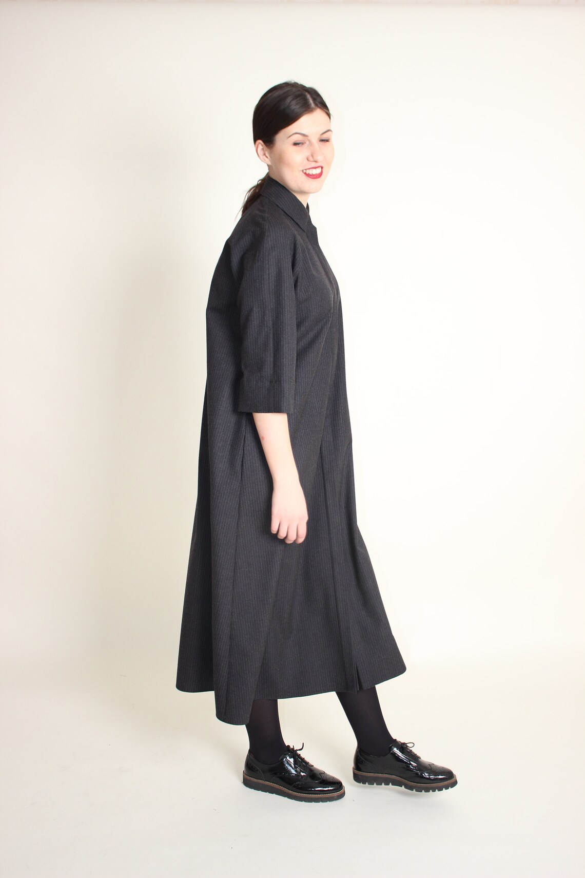 A-line Wool Dress With Pockets Oversized Loose Winter Dress - Etsy