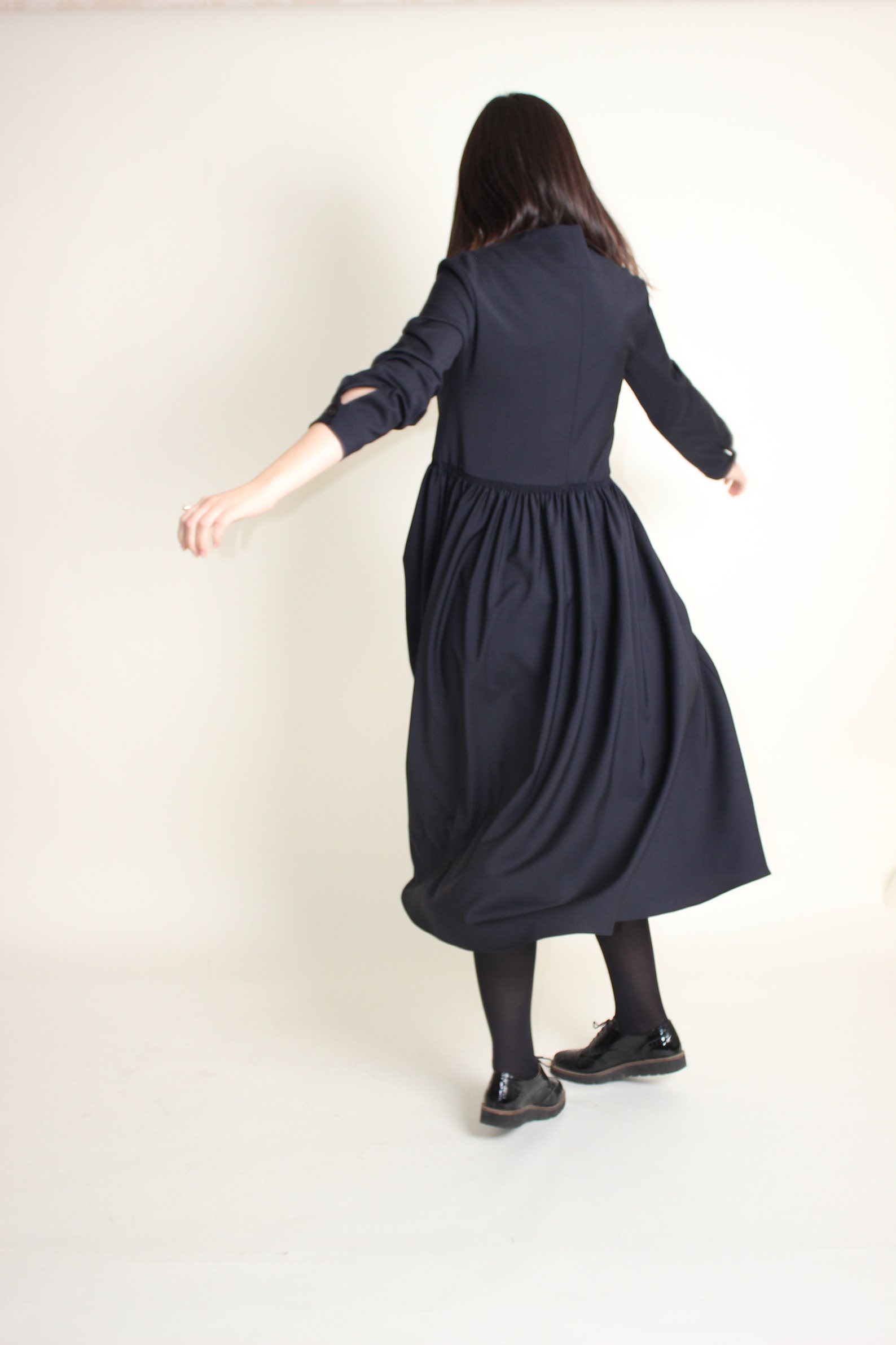 Elegant Wool Maxi Dress Long Wool Dress Everyday Dress With - Etsy